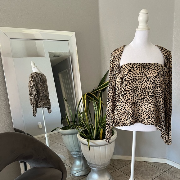 Tops | Satin Cheetah Top Xxl | Poshmark